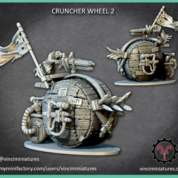 3D Printable CRUNCHER WHEEL 2 by vinciminiatures
