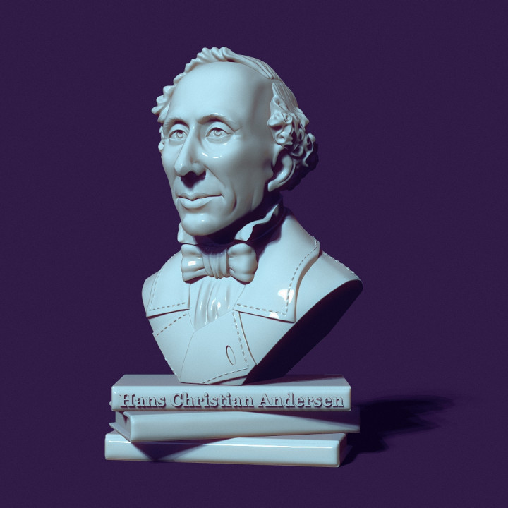3D Printable Bust of Hans Christian Andersen by Viktoriya Kabanova