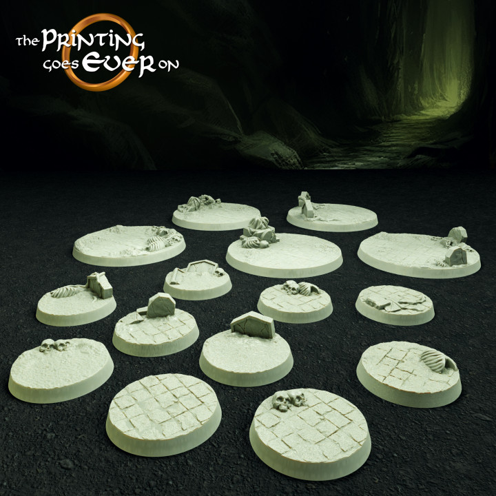 3D Printable Ghost City Bases - Supportless by The Printing Goes Ever On
