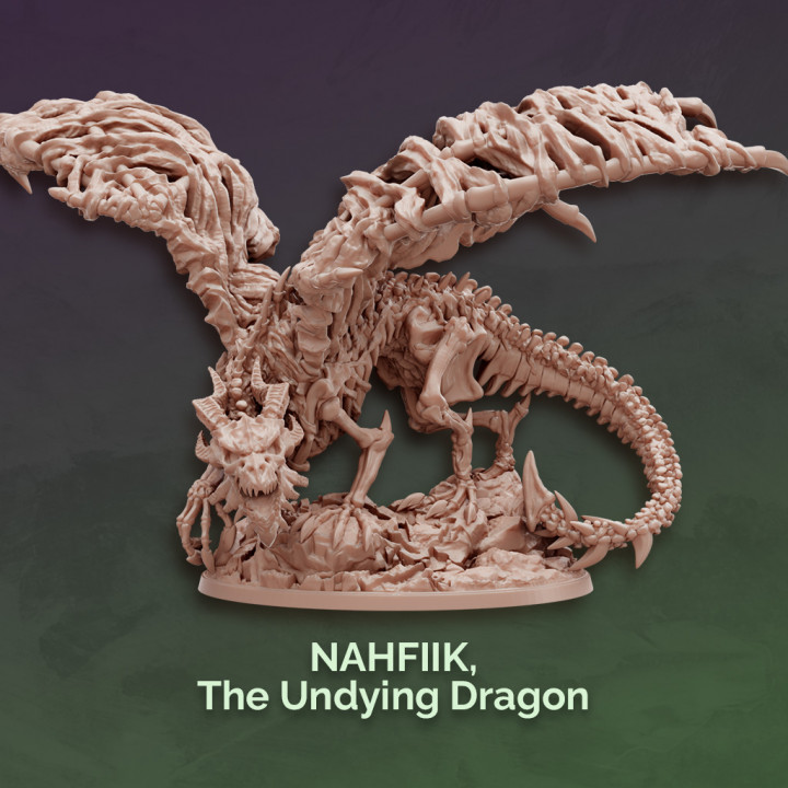 3D Printable Nahfiik, the Undying Dragon by Artificers_Mini