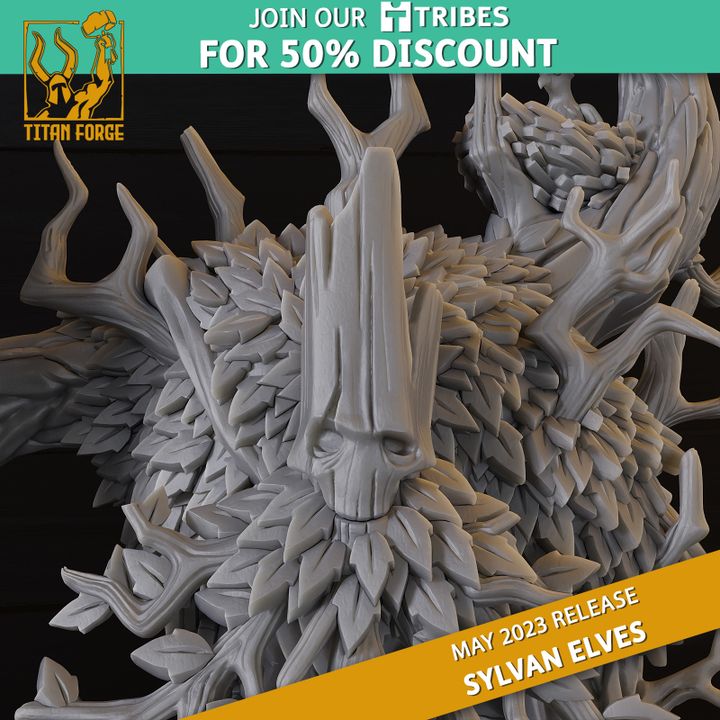 3D Printable Sylvan Elves Thicket Shepherd by Titan Forge Miniatures