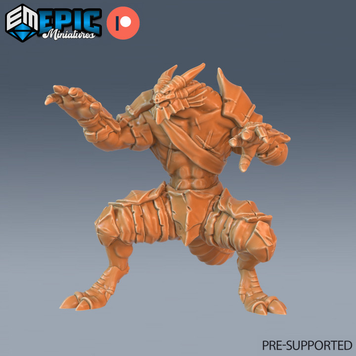 3D Printable Dragonborn Team D / Half Dragon Warrior / Draconic War ...