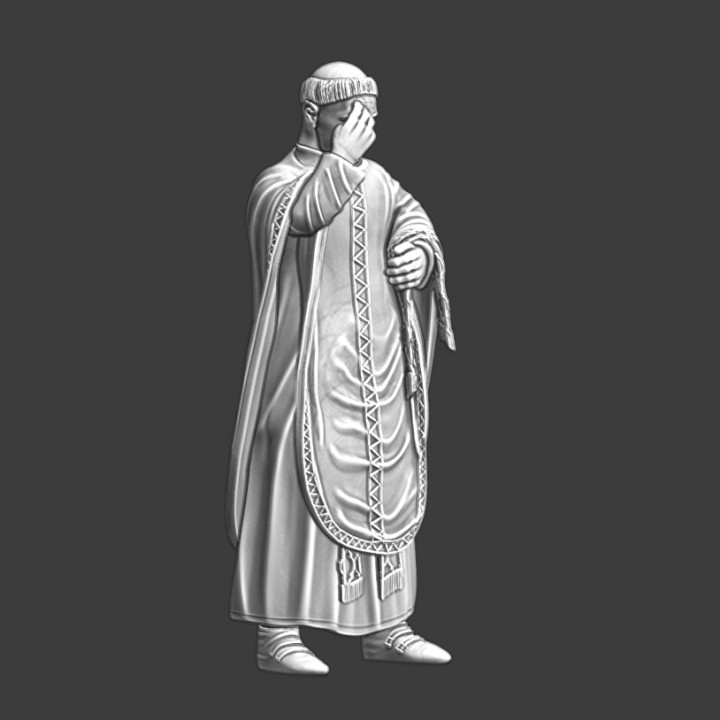 3D Printable Medieval Priest praying by Northern Crusades Miniatures