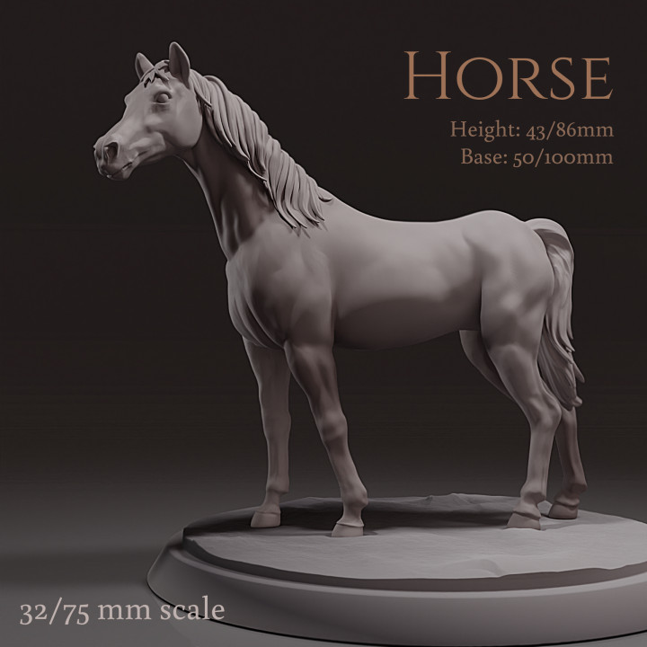 3D Printable Horse by Animals & Creatures Minis