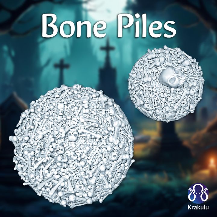3D Printable Large/Small Bone Pile by Krakulu
