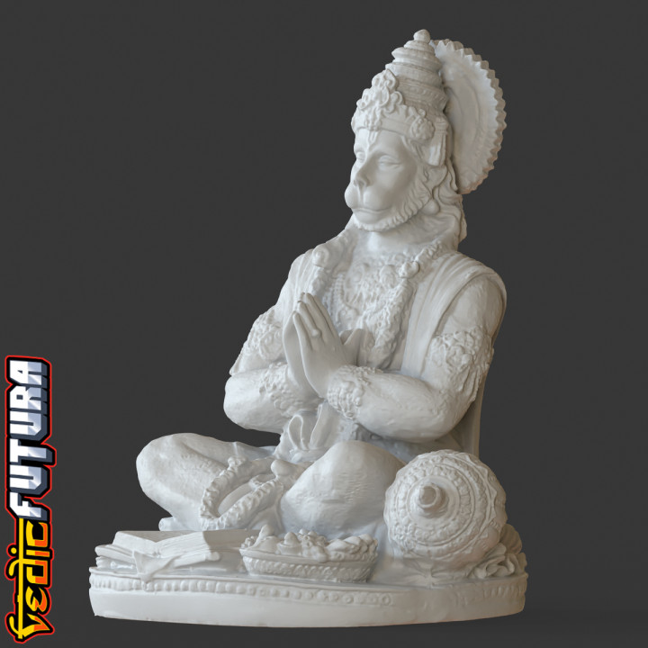 3D Printable Hanuman the Scholar & Devotee of Rama by VedicFutura
