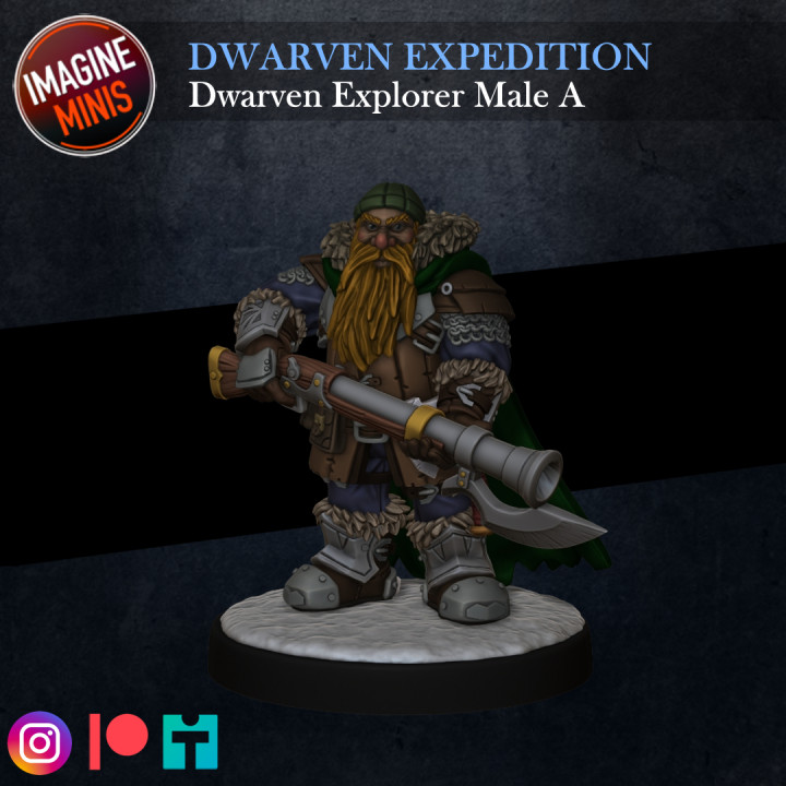 3D Printable WP - Dwarven Expedition - Dwarven Explorer Male A by ...