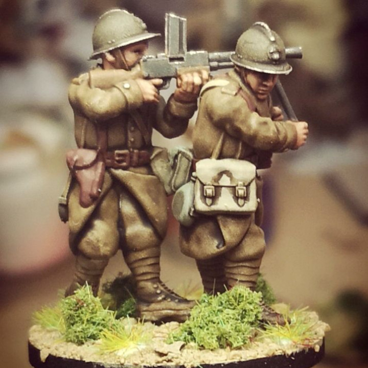 3D Printable WW2 28mm WW2 French 1940 LMG FIRETEAM 1 by Colonel Muller