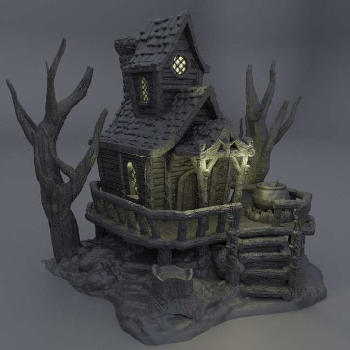 3D Printable Witch Hut - Tabletop Terrain - 28 MM by MiniatureLand