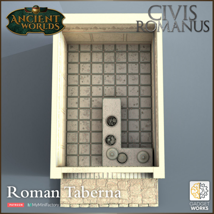 3D Printable Roman taberna/tavern city building set by Gadgetworks