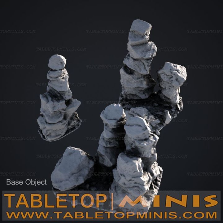 3D Printable Small Stone Pillars Set 1 by TableTopMinis
