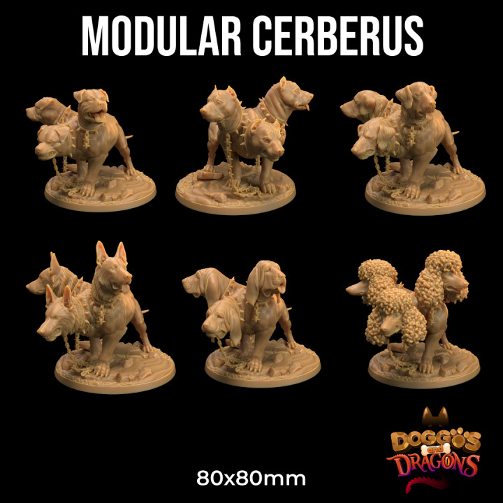 3D Printable Modular Cerberus | PRESUPPORTED | Doggos and Dragons by ...