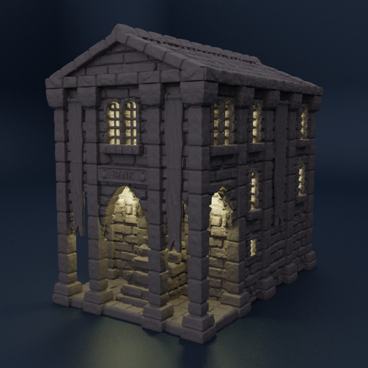 3D Printable Medieval Bank - Tabletop Terrain - 28 MM by MiniatureLand