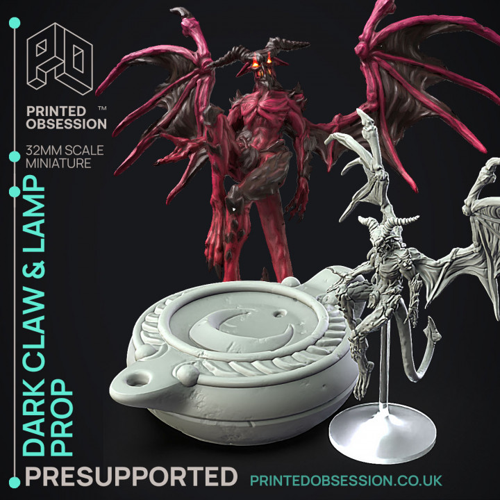 3D Printable Dark Claw Demon & Lamp - Prop & Miniature - PRESUPPORTED ...