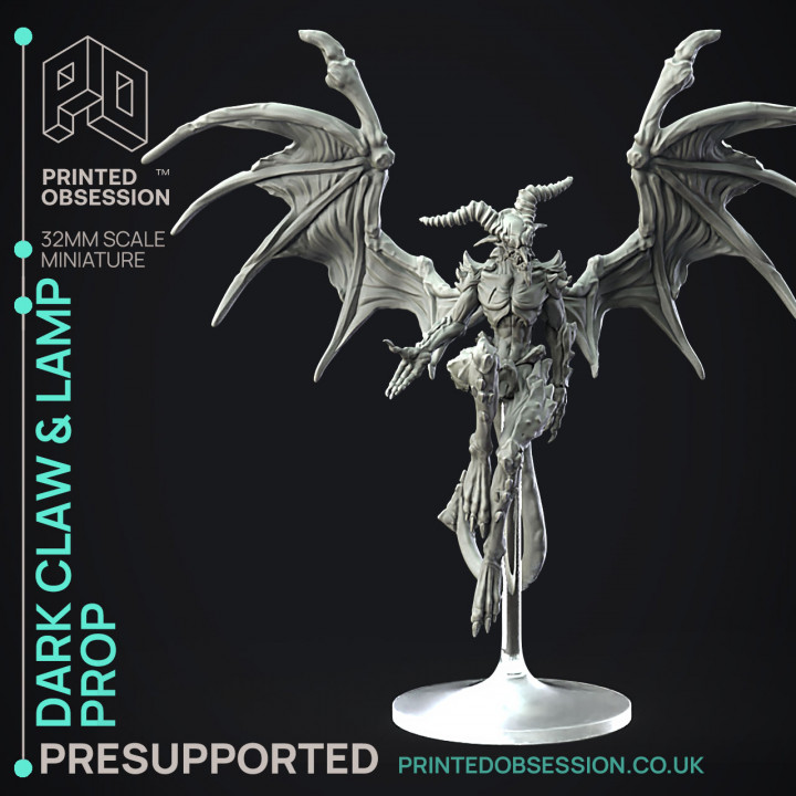 3D Printable Dark Claw Demon & Lamp - Prop & Miniature - PRESUPPORTED - Illustrated and Stats ...