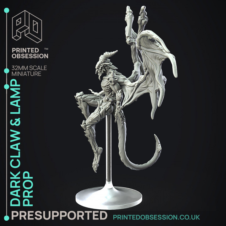 3D Printable Dark Claw Demon & Lamp - Prop & Miniature - PRESUPPORTED - Illustrated and Stats ...