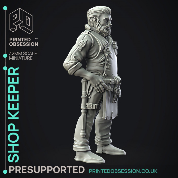 3D Printable Shop Keeper - NPC - PRESUPPORTED - Illustrated and Stats ...