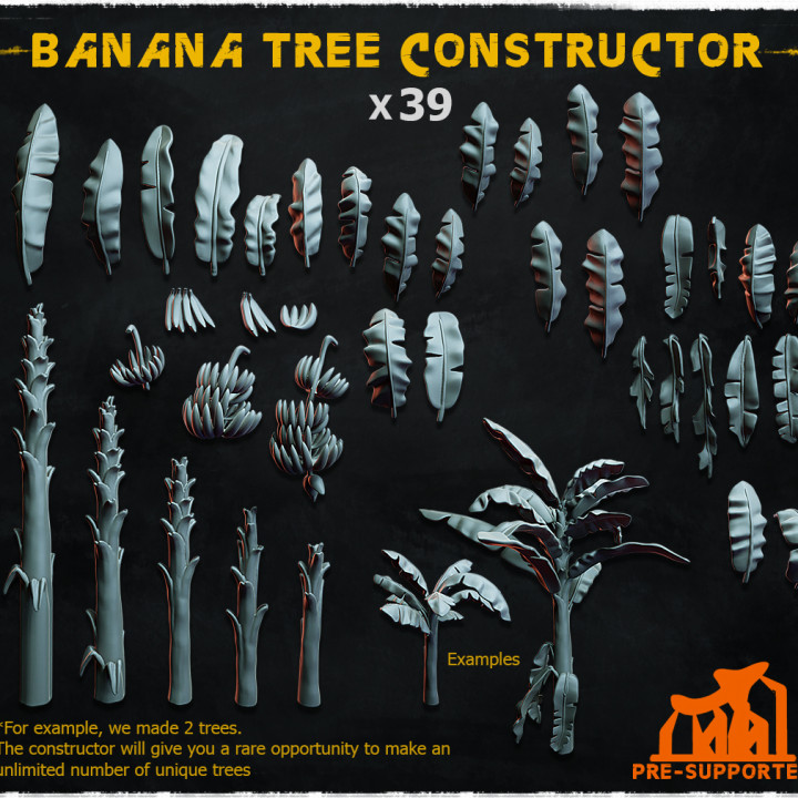 3D Printable Banana tree Constructor - Basing Bits 1.0 by Zabavka Workshop