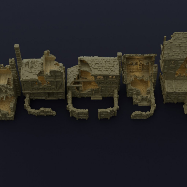 3D Printable Village Ruins - Tabletop Terrain - 28 MM by MiniatureLand