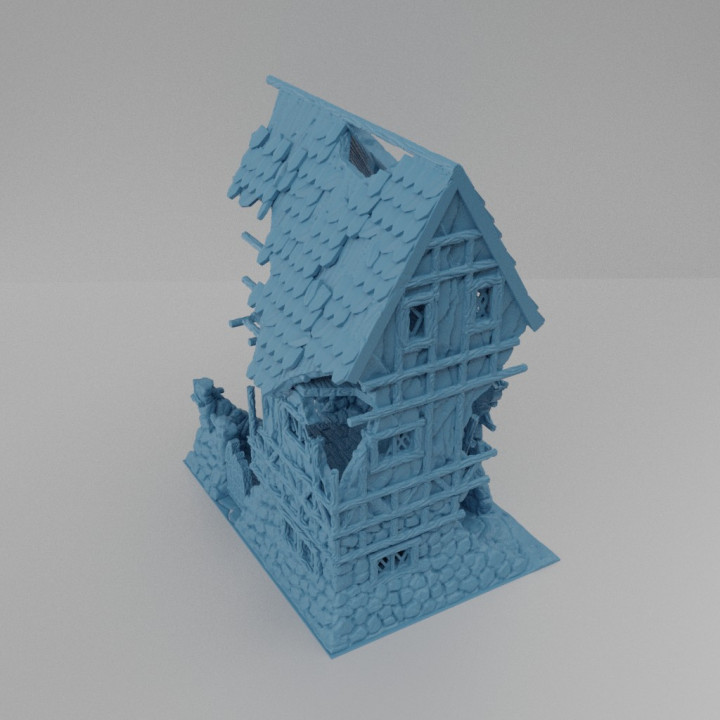 3D Printable Ruined House - Tabletop Terrain - 28 MM by MiniatureLand
