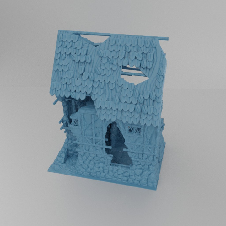3D Printable Ruined House - Tabletop Terrain - 28 MM by MiniatureLand
