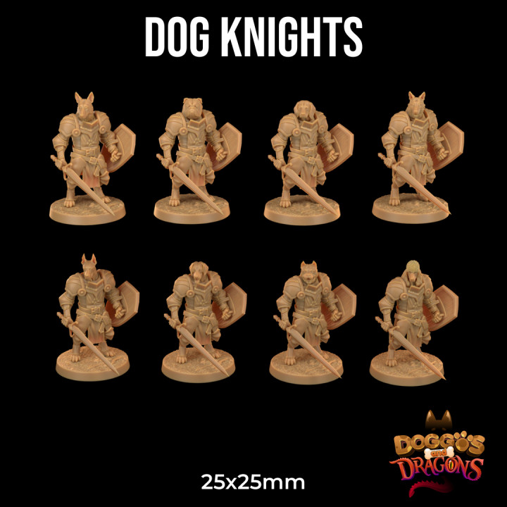 3D Printable Dog Knights | PRESUPPORTED | Doggos and Dragons by The ...