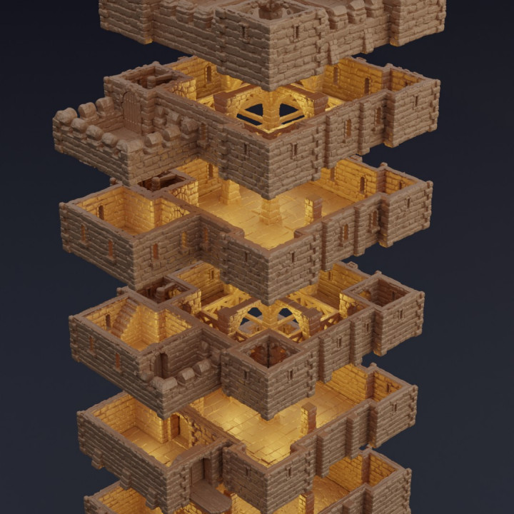 3D Printable Old Norman Keep - Tabletop Terrain - 28 MM by MiniatureLand