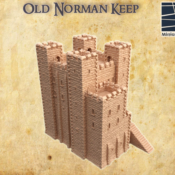 3D Printable Old Norman Keep - Tabletop Terrain - 28 MM by MiniatureLand