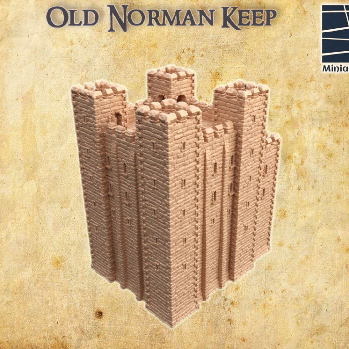 3D Printable Old Norman Keep - Tabletop Terrain - 28 MM by MiniatureLand