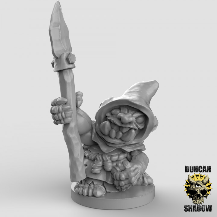 3D Printable 15mm Goblins with Spears (Pre Supported) by Duncan Shadow