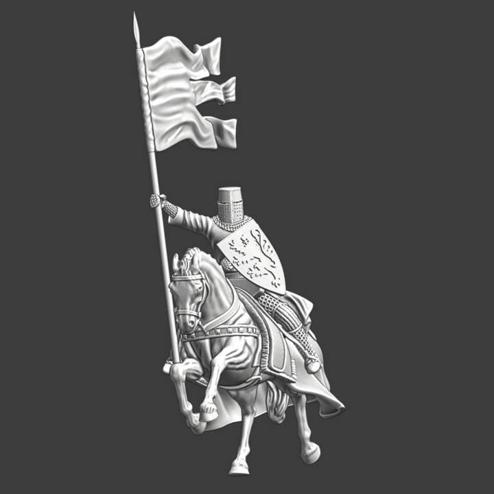 3D Printable Medieval mounted standard bearer by Northern Crusades ...