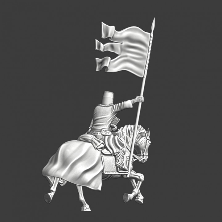 3D Printable Medieval mounted standard bearer by Northern Crusades ...