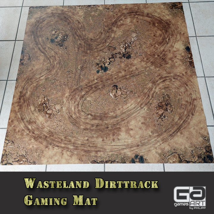 3D Printable Wasteland Dirttrack Gaming Mat by gamesART by Philipp