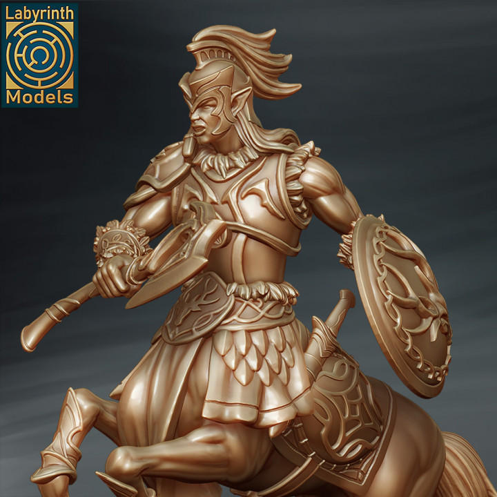 3D Printable Centaur Champion - 32mm scale by Labyrinth Models