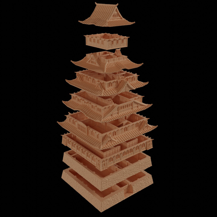 3D Printable Samurai Castle - Tabletop Terrain - 28 MM by MiniatureLand
