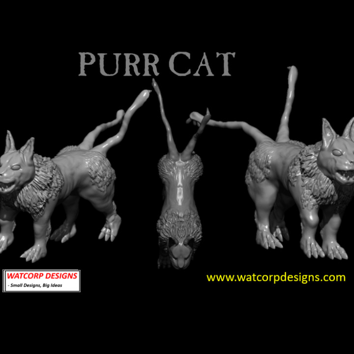 3D Printable Purr Cat - big alien cat by Watcorp Designs