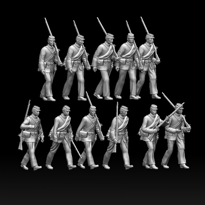 3D Printable Soldiers Union us civil war by 3Dimontis