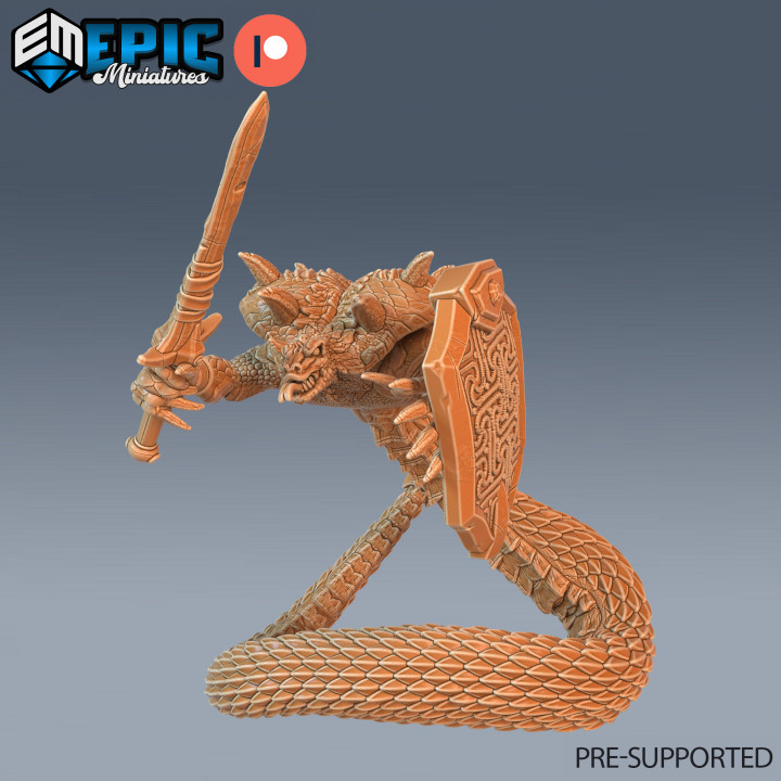3D Printable Serpentfolk Cobra Set / Serpent Folk Warrior / Snake ...