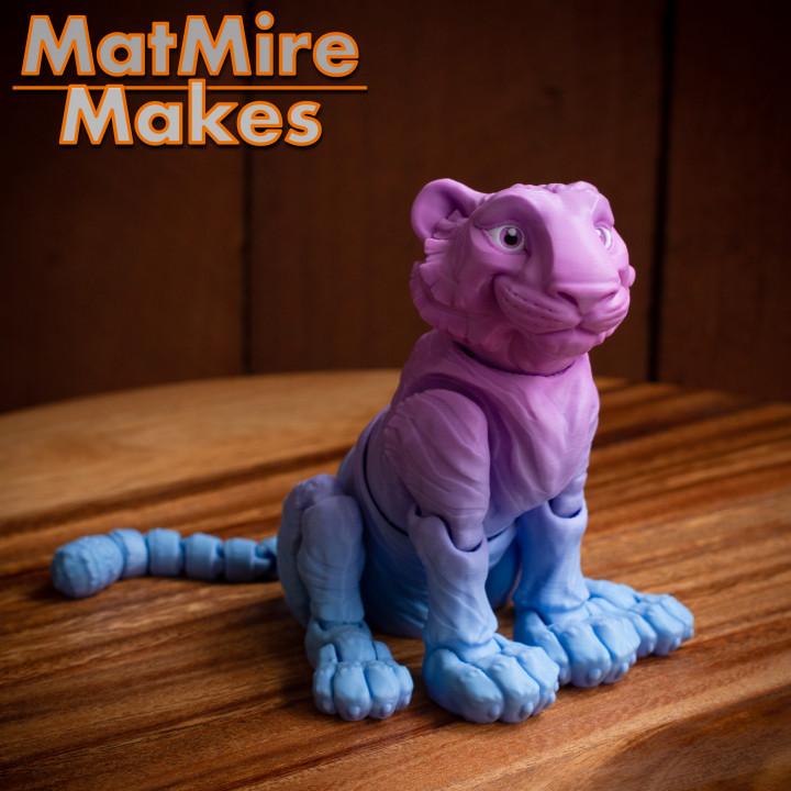 3D Printable Tiger Articulated Figure, Print-In-Place Body, Cute Flexi ...