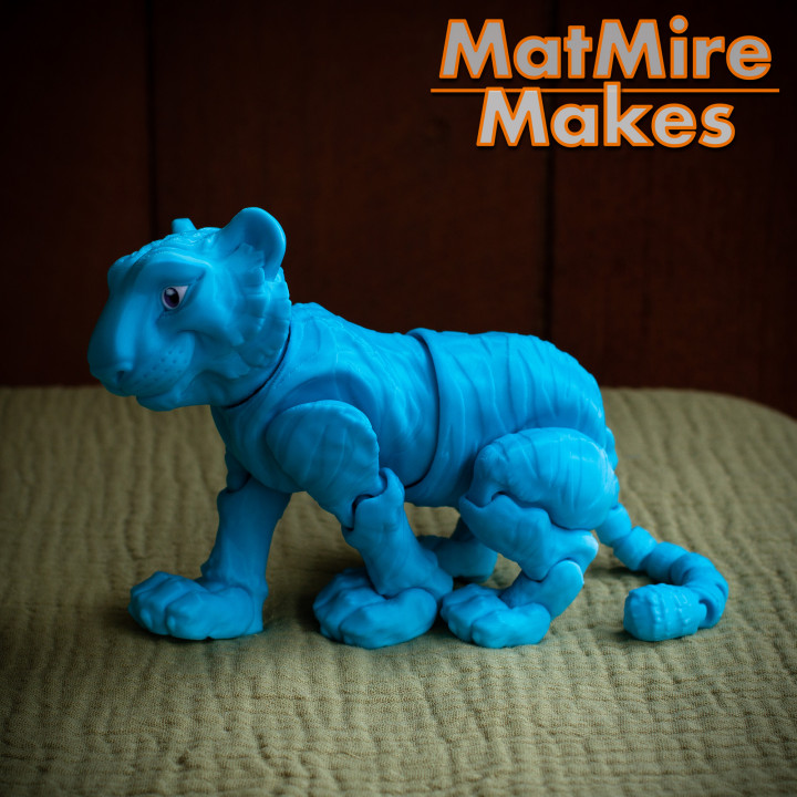 3D Printable Tiger Articulated Figure, Print-In-Place Body, Cute Flexi ...