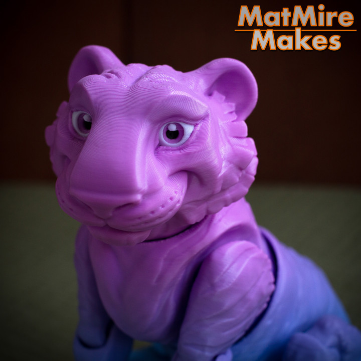 3D Printable Tiger Articulated Figure, Print-In-Place Body, Cute Flexi ...