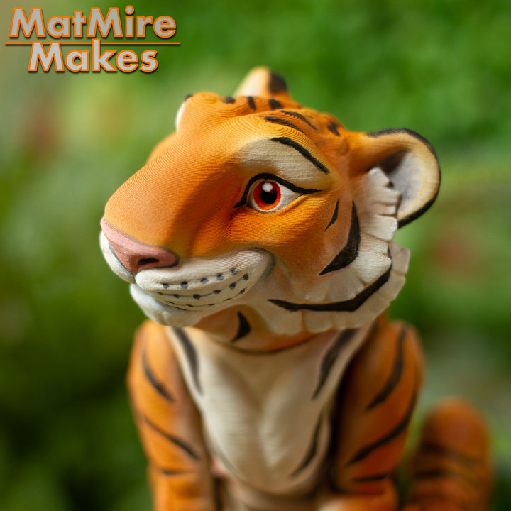 3D Printable Tiger Articulated Figure, Print-In-Place Body, Cute Flexi ...