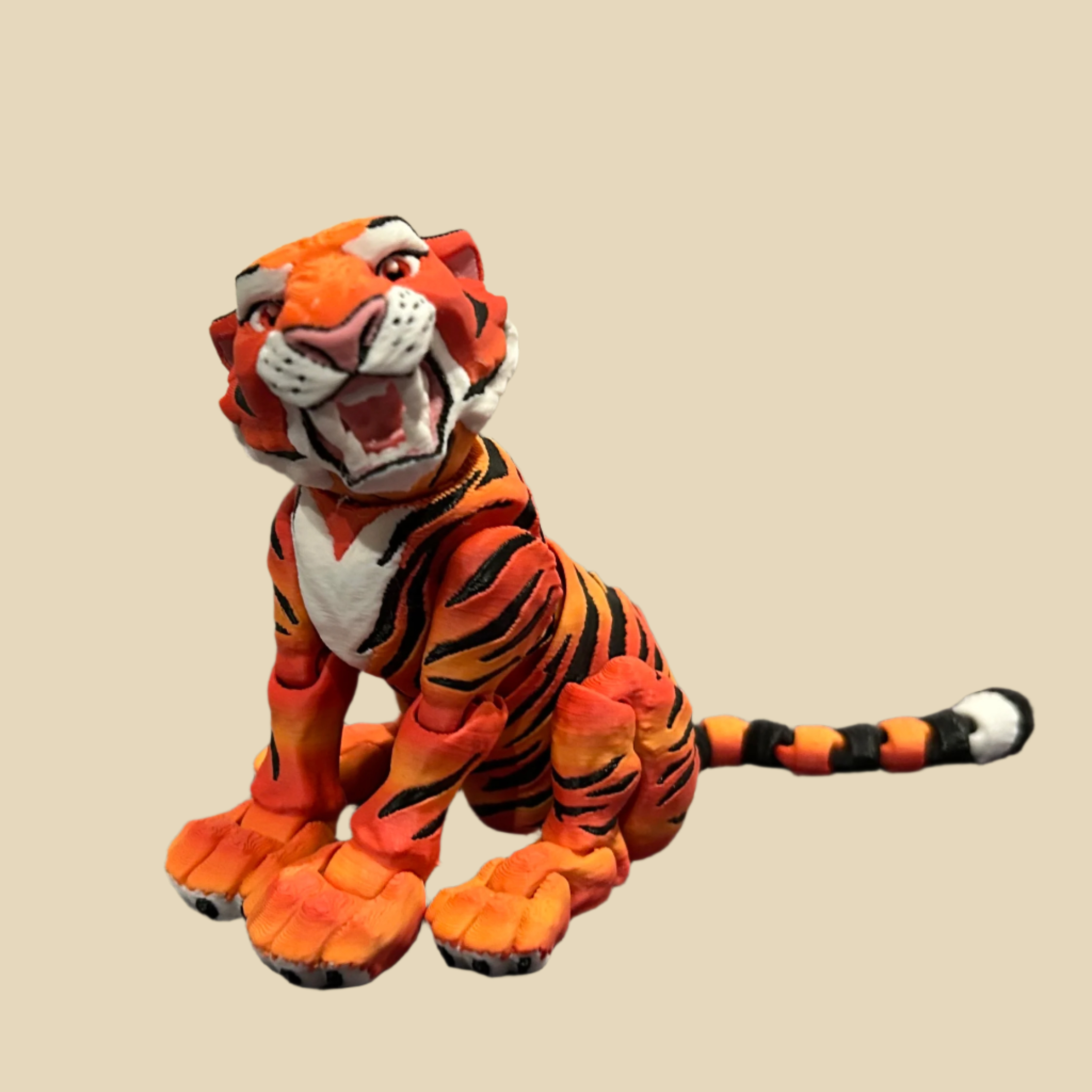 3D Printable Tiger Articulated Figure, Print-In-Place Body, Cute Flexi ...