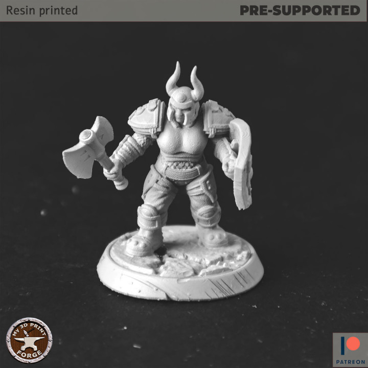 3D Printable Dwarf Female Guards two models by My3DPrintForge