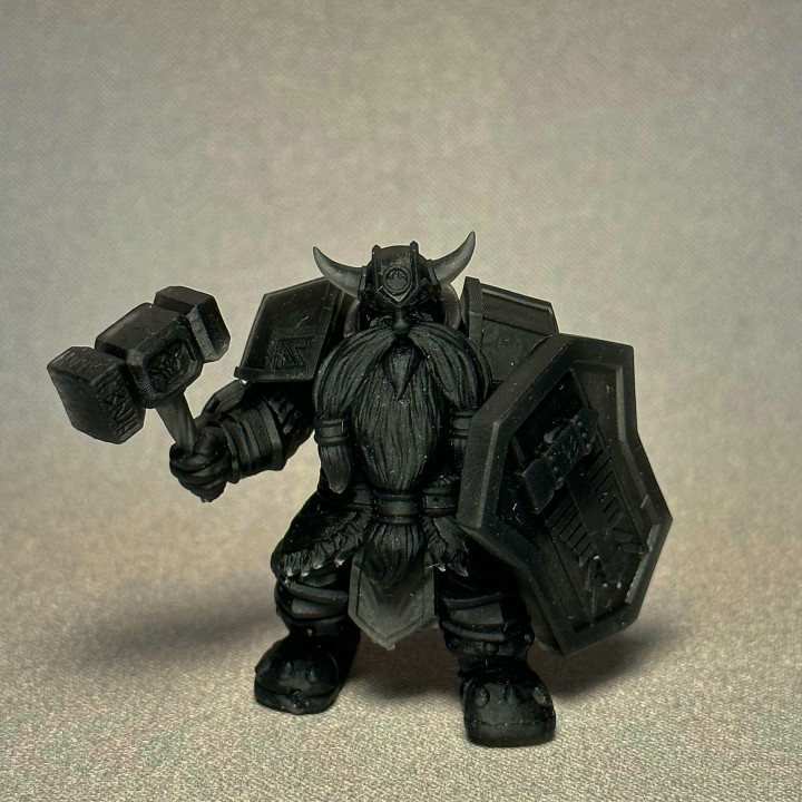 3D Print of Dwarf Guard Captain Two Models by Azerothian Miniatures