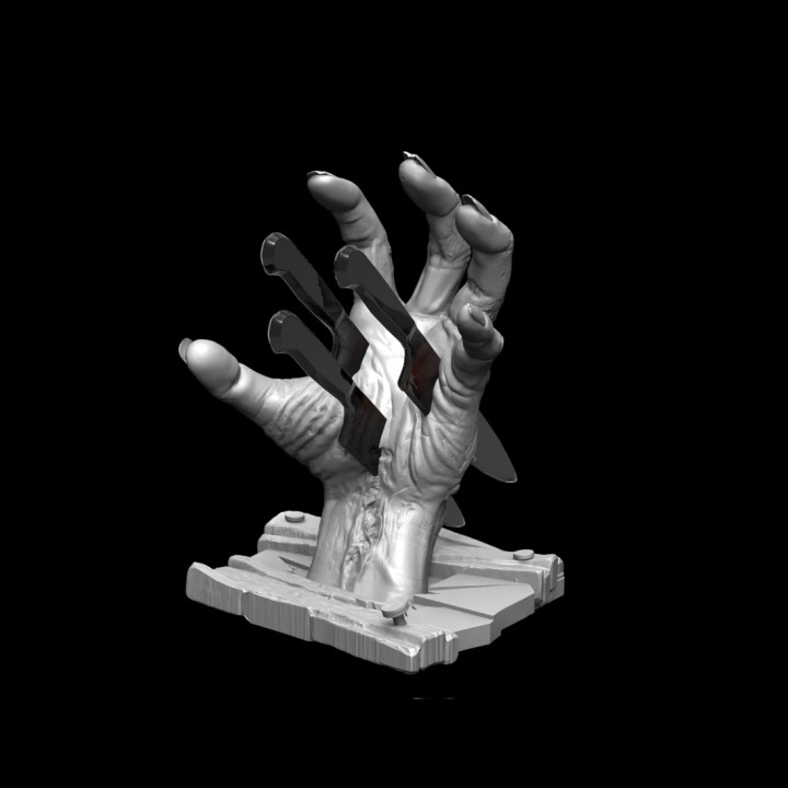 3D Printable T3TH01 Zombie Handz Kitchen Knife Placer :: Possibly Cool ...