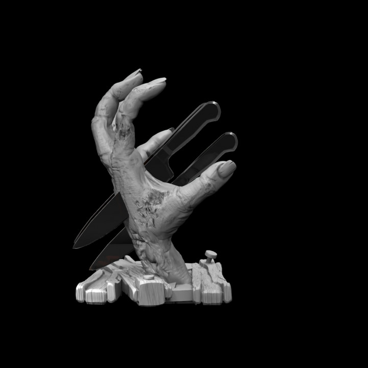 3D Printable T3TH01 Zombie Handz Kitchen Knife Placer :: Possibly Cool ...