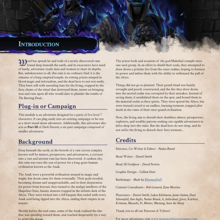 3D Printable PDF - The Burning Dead (5e Adventure) by Mammoth Factory