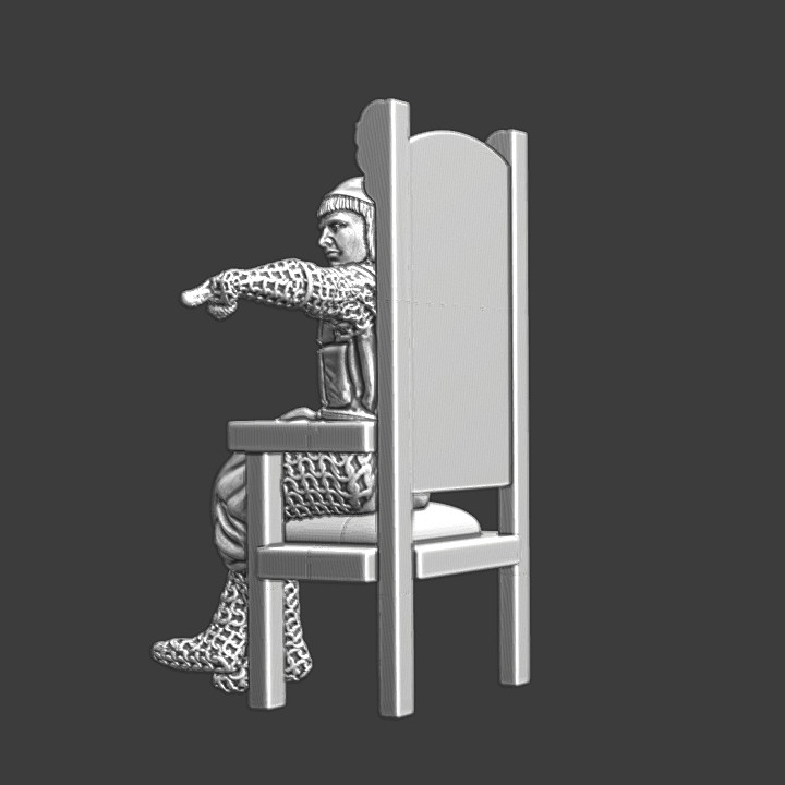 3D Printable Medieval Knight sitting and pointing - mace ready by ...