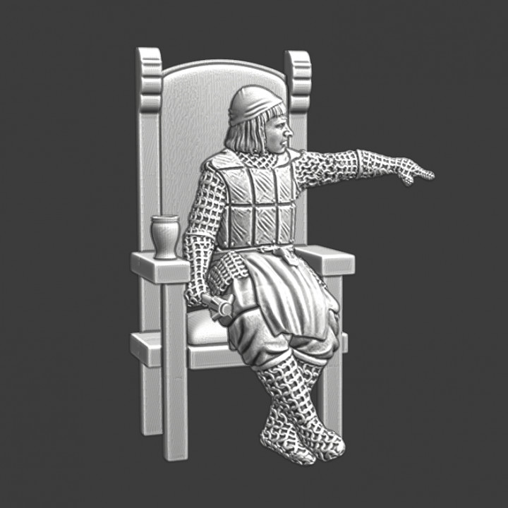 3D Printable Medieval Knight sitting and pointing - mace ready by ...